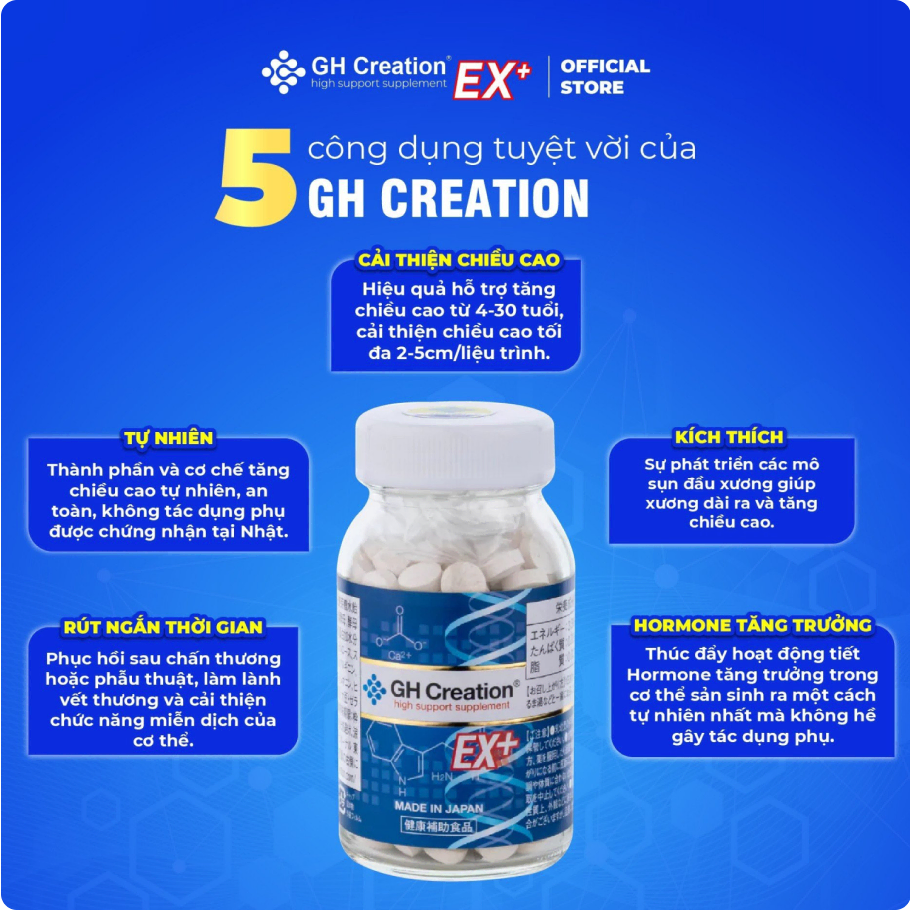 GH Creation EX+ - Viên uống phát triển chiều cao số 1 Nhật Bản